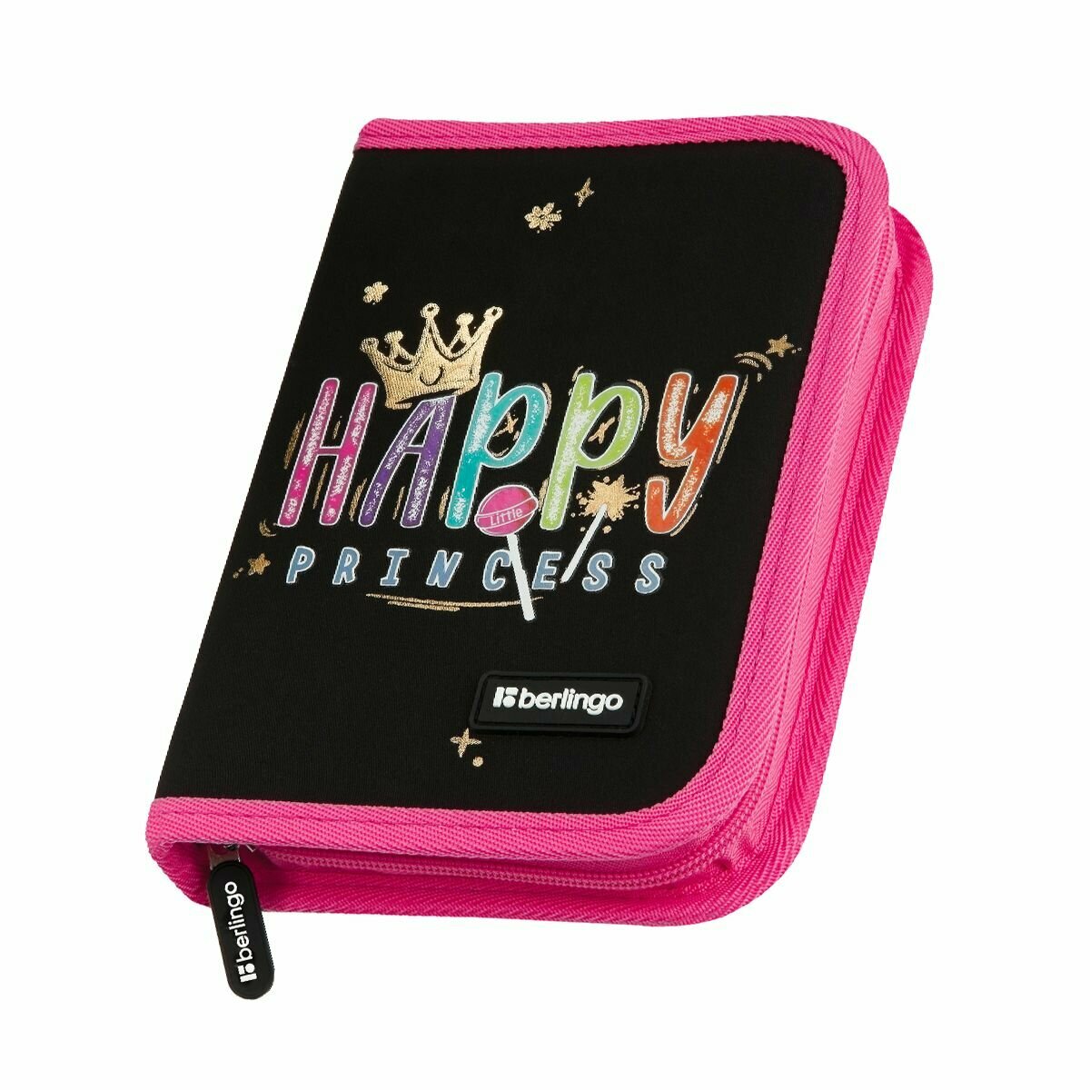 Пенал школьный Berlingo 1 отделение, 200х140х40 мм, "Candy Princess", дополнительная откидная секция, полиэстер