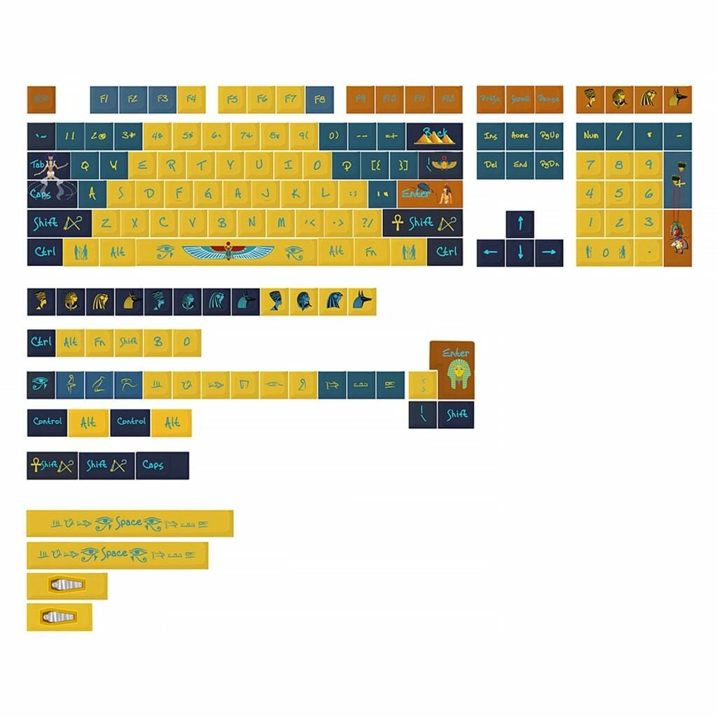 154 клавиши Egypt Journey PBT Keycap XDA Profile Красочные для переключателей MX Механические игровые колпачки клавиатуры
