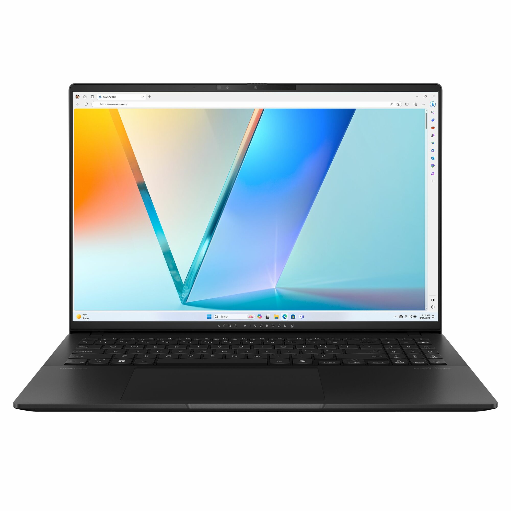 Ноутбук ASUS Vivobook S16 OLED S5606CA 16" (2880x1800) Core Ultra 7 255H, 16GB LPDDR5X, 1TB SSD, Intel Arc, Windows 11Pro, черный (90NB1553-M009K0_Win11P)