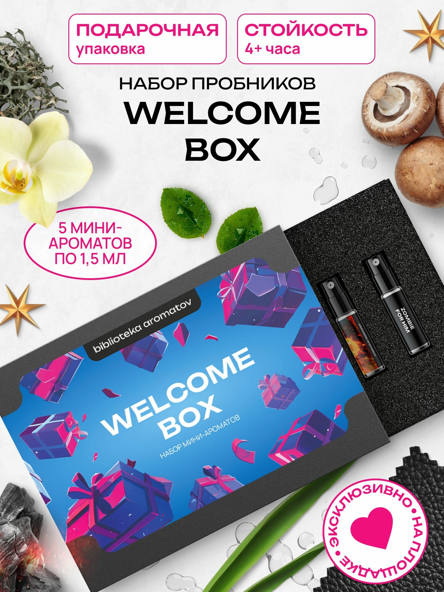 Библиотека ароматов Эксклюзив "Welcome Box" Парфюмерный набор 5 ароматов по 1,5 мл