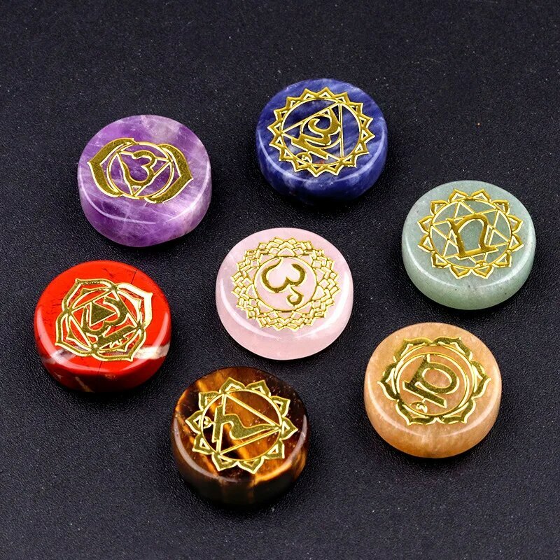 Набор камней чакр 7 штук Rose Quartz Style