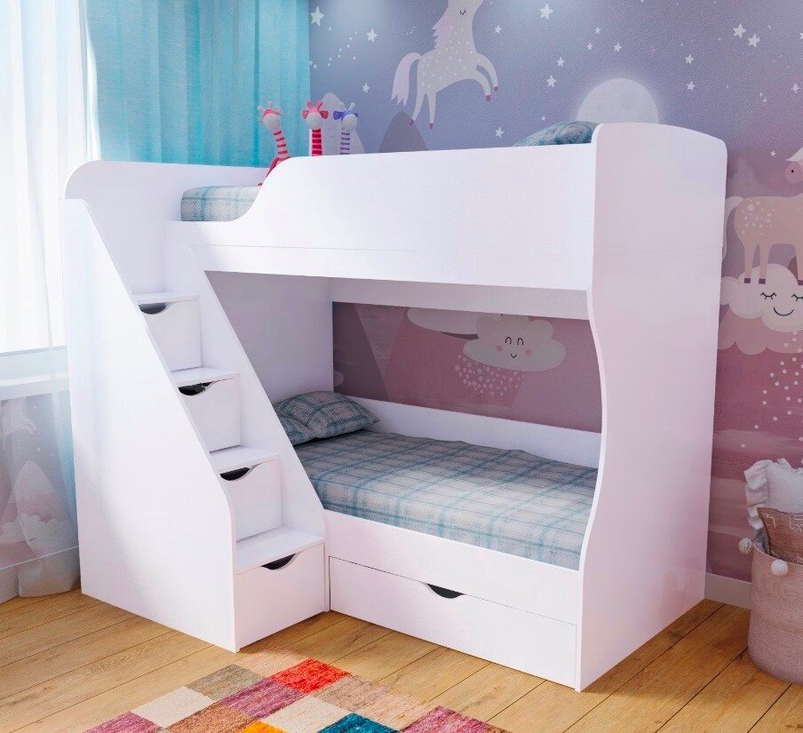 Двухъярусная кровать Умка-3 (цвет белый) 200х90