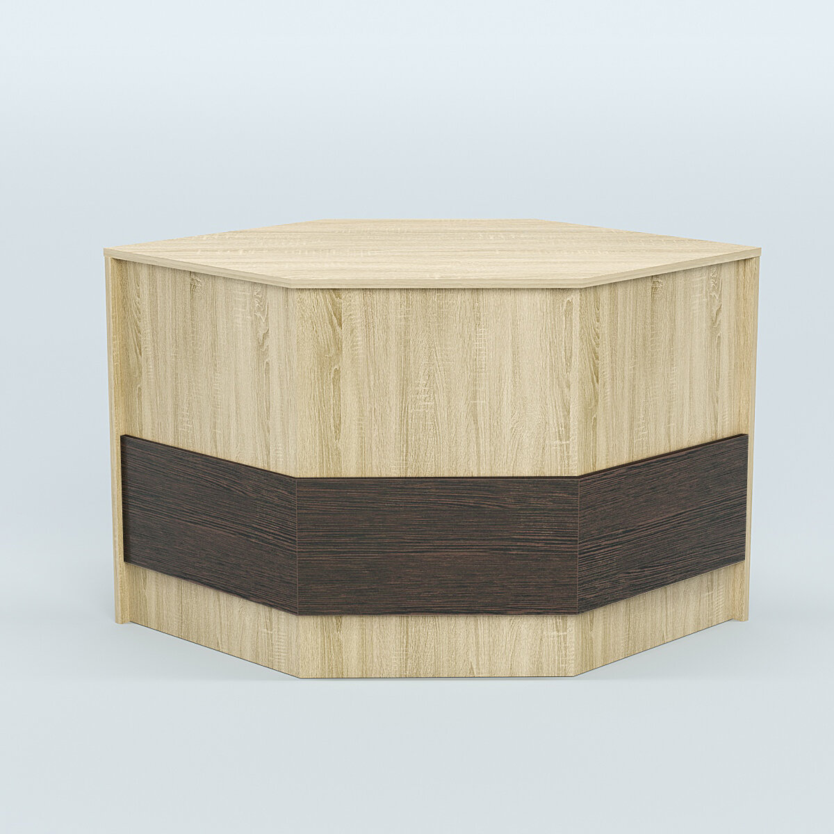 Стол-ресепшен серии прайм №3Б угловой, Дуб Сонома + Дуб Венге