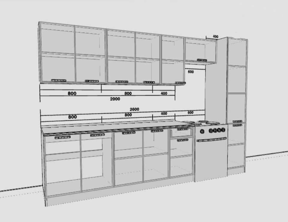 Кухонный гарнитур "Мальва" Без Столешницы ЛДСП, 3,0 м