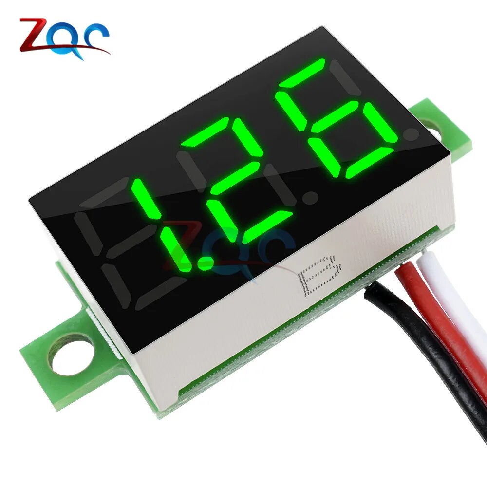 Мини светодиодный вольтметр 0-30V, зеленый