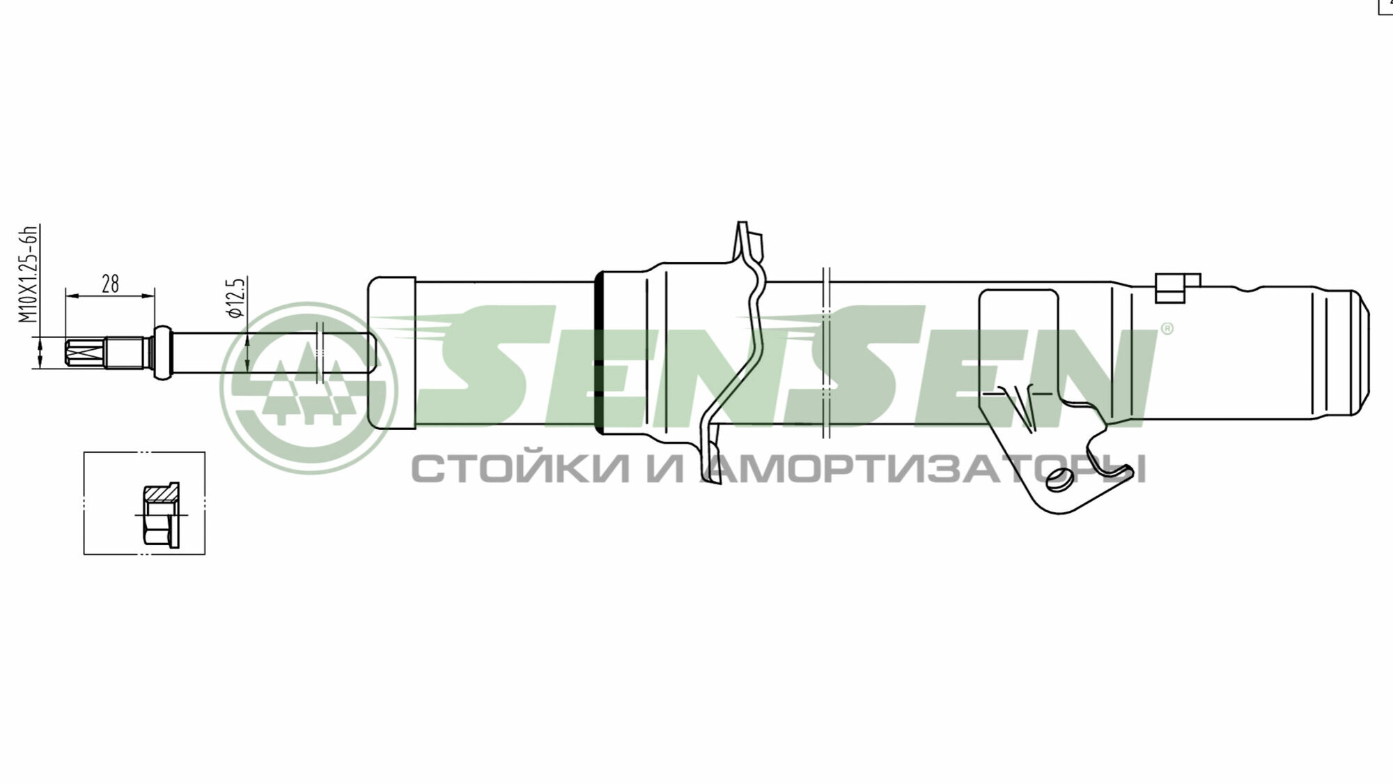 Амортизатор Mazda 6 08/02-07/08 Пер. прав. газ.(Sensen 42130168)