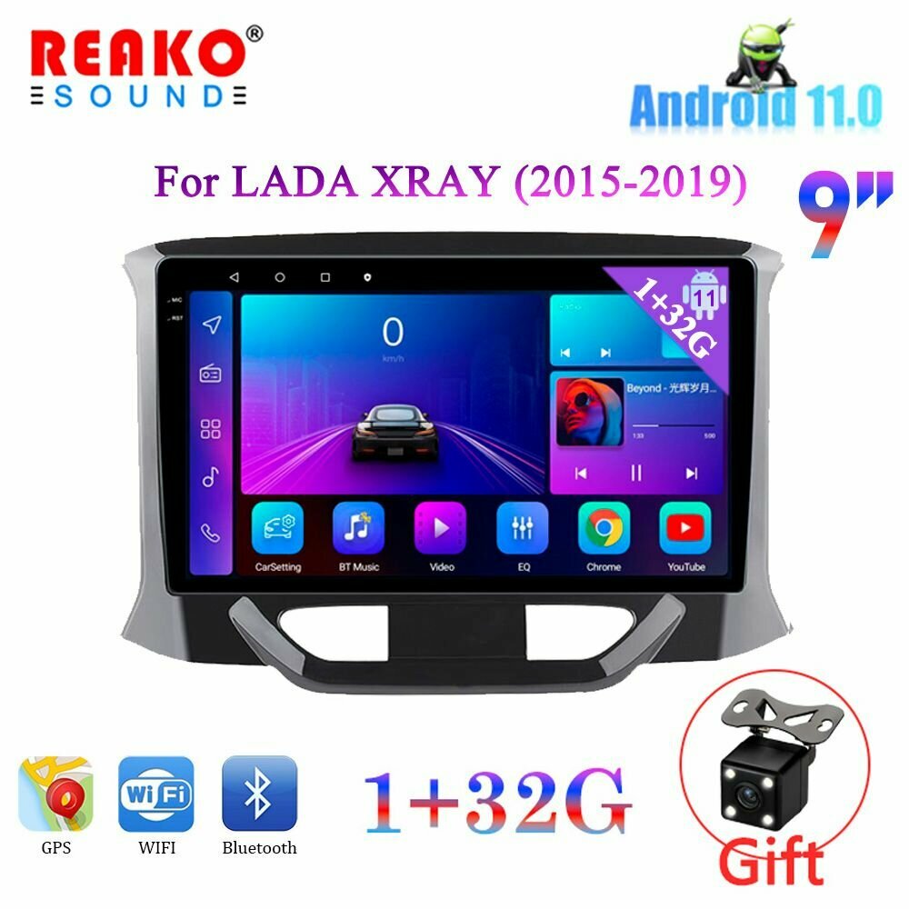 Автомобильное радио для Lada Xray (2015-2019)1+32G 2 Din мультимедийный видеоплеер, навигация GPS, Android Auto стерео, WIFI BT FM, с рамкой