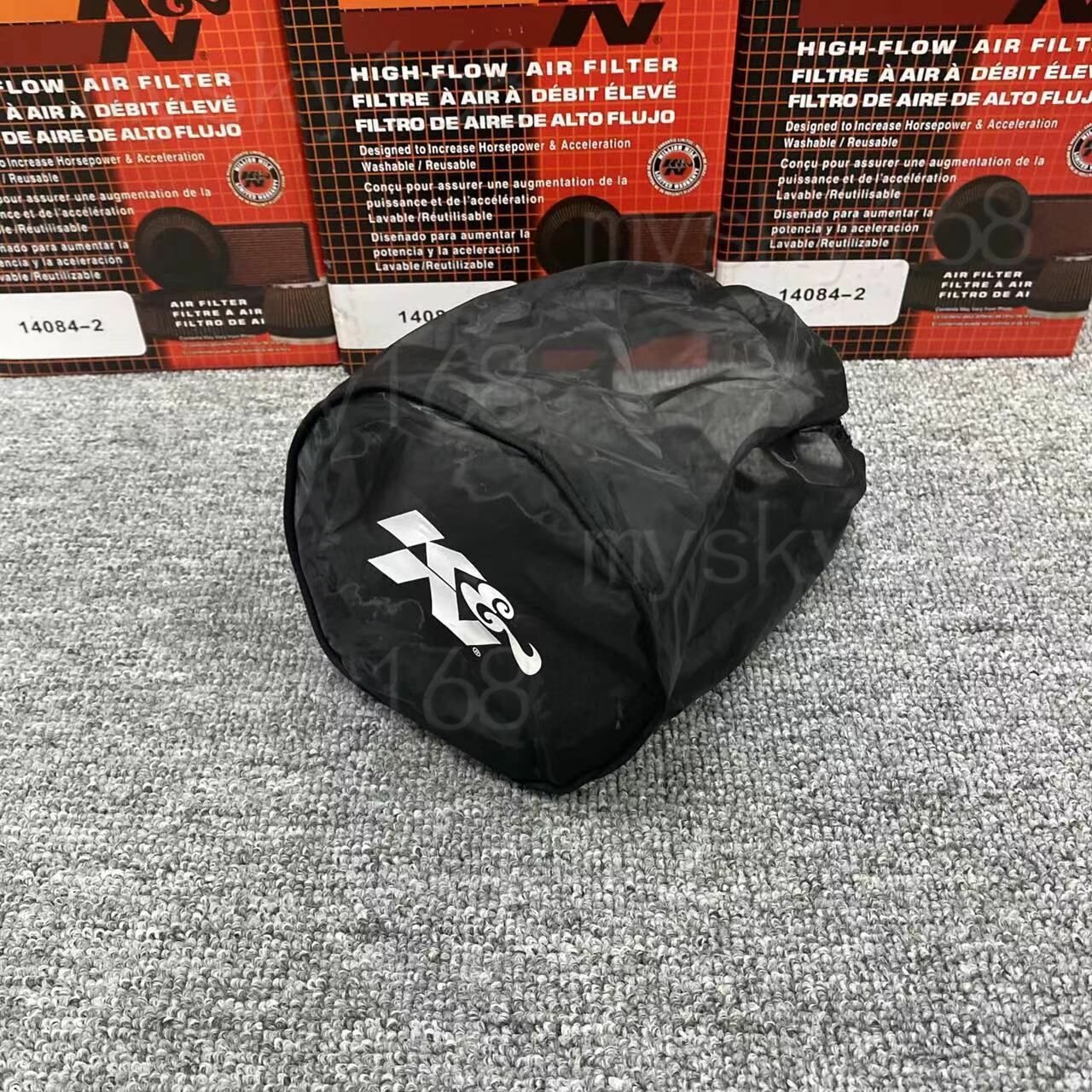 Чехол на воздушный фильтр K&N черное 12cm*13cm*15cm