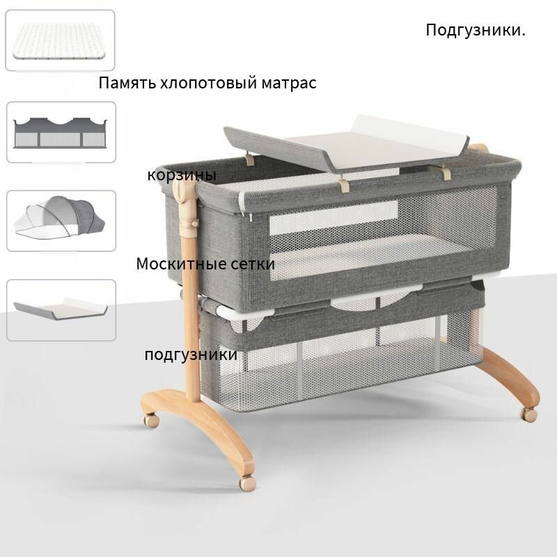 Приставная кроватка люлька для новорожденных , большой палец детская колыбель