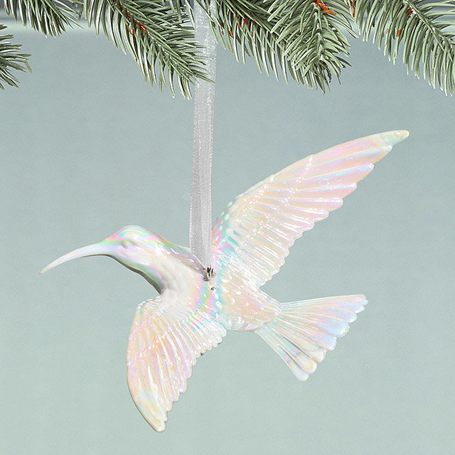 Елочная игрушка Колибри Rainbow Glow 14 см белая, Winter Deco, 1000415