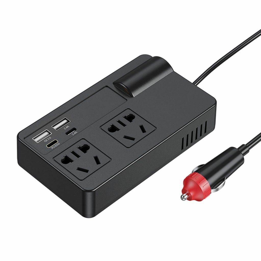 Автомобильный инвертор 12V/24V на 220V с многофункциональной розеткой без дисплея