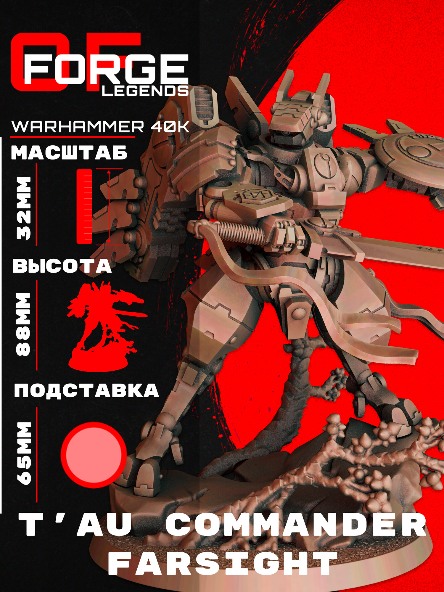 Сборная модель "Коммандер Фарсайт" / "Commander Farsight", Империя Тау / T'au Empire, для Warhammer 40000