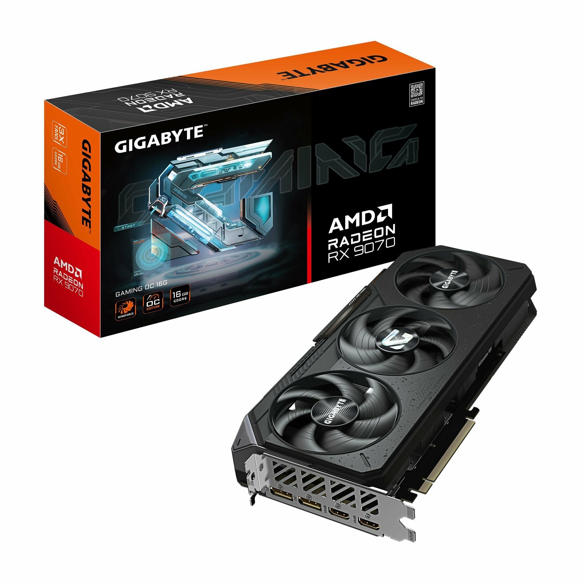 Видеокарта Gigabyte AMD Radeon RX 9070 Gaming OC 16GB GV-R9070GAMING OC-16GD