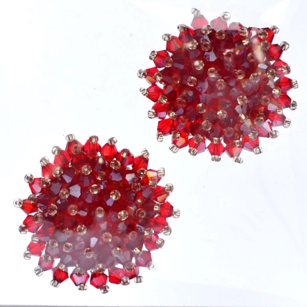 Ручные серьги с кристаллами Red i-Remiel