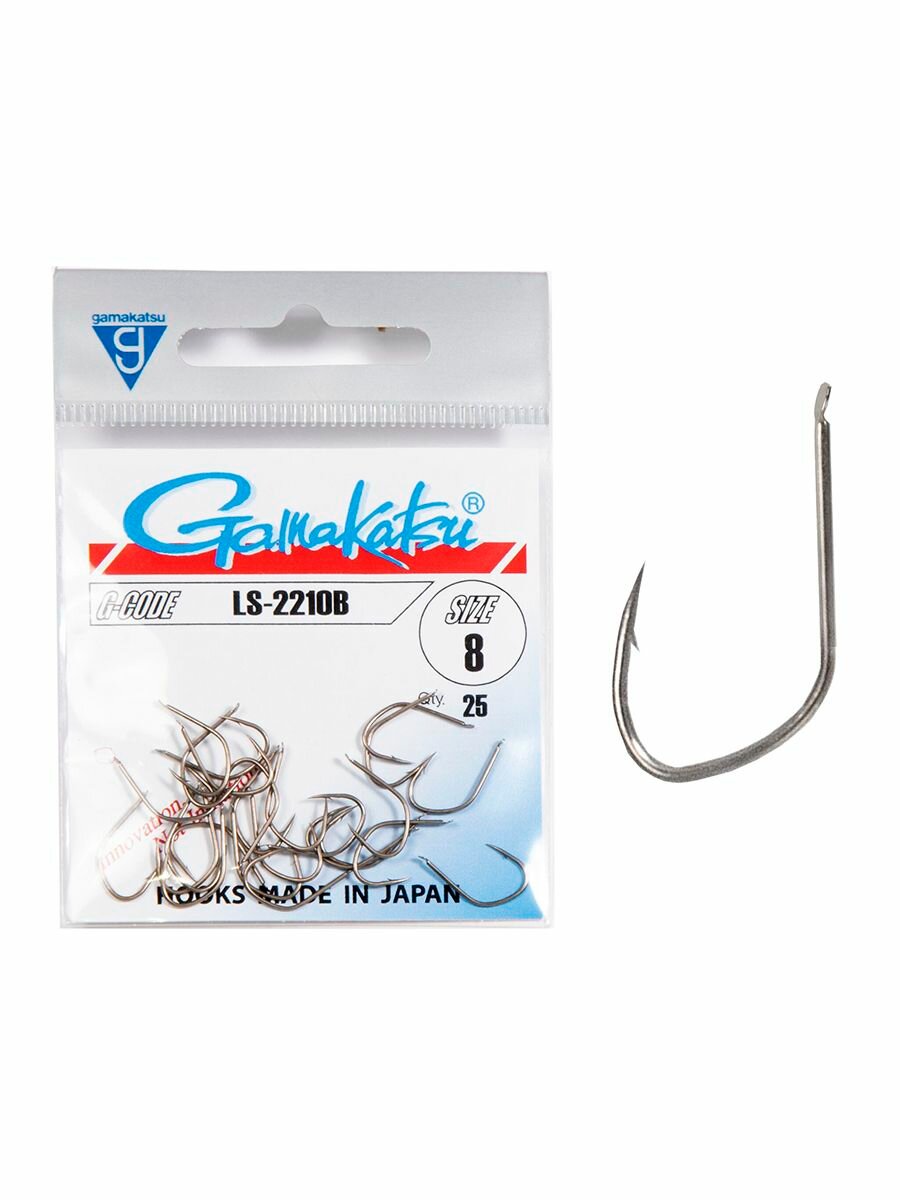 Крючки Gamakatsu LS-2210B HOOKS BRONZE размер 08 (упк.25шт.)
