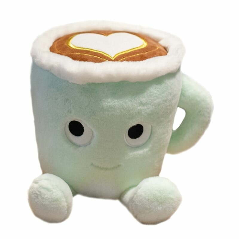 Новая креативная подушка для чашки чая с молоком latte matcha coffee cup плюшевая игрушка-зеленый