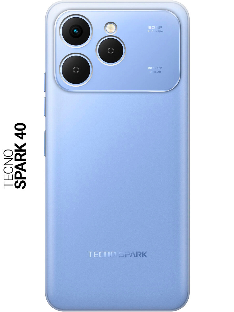 Силиконовый чехол на Tecno Spark 40 прозрачный