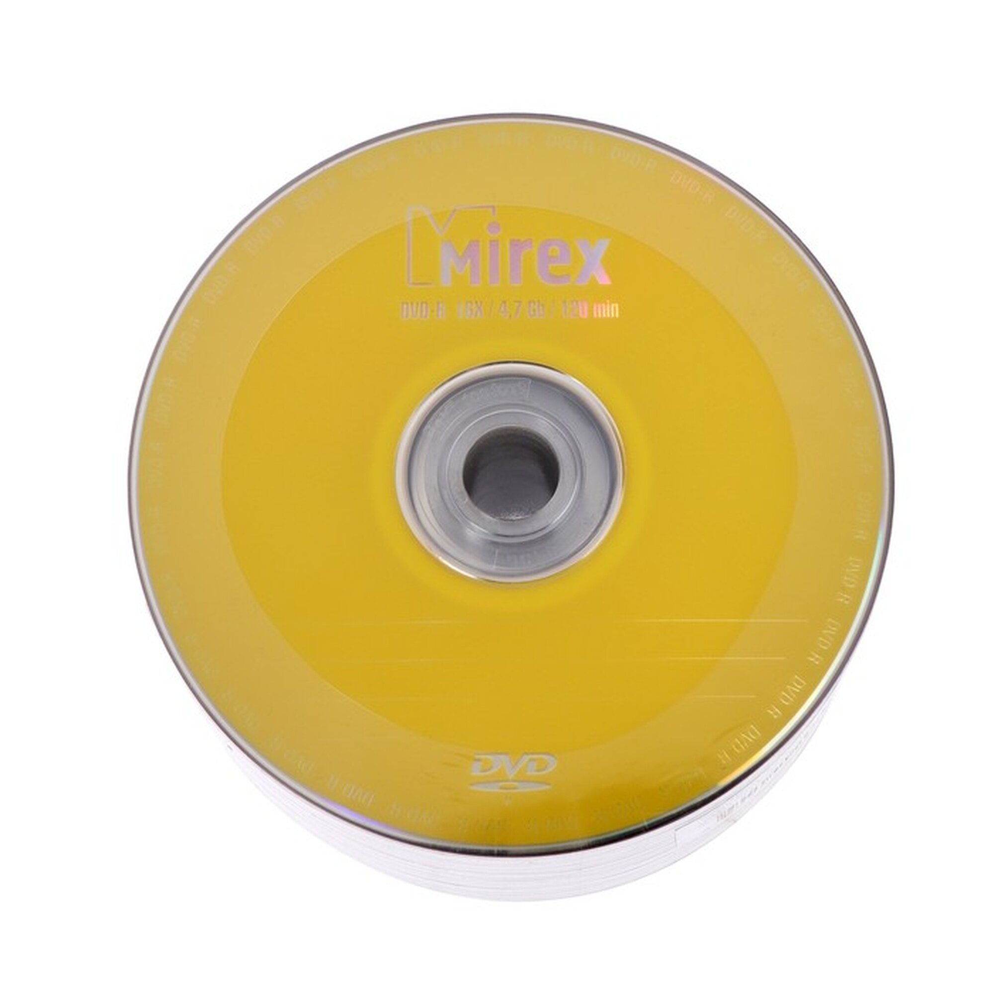 Диск DVD-R Mirex, 16x, 4,7 ГБ, 120 min, поликарбонат, 1 шт, золотой