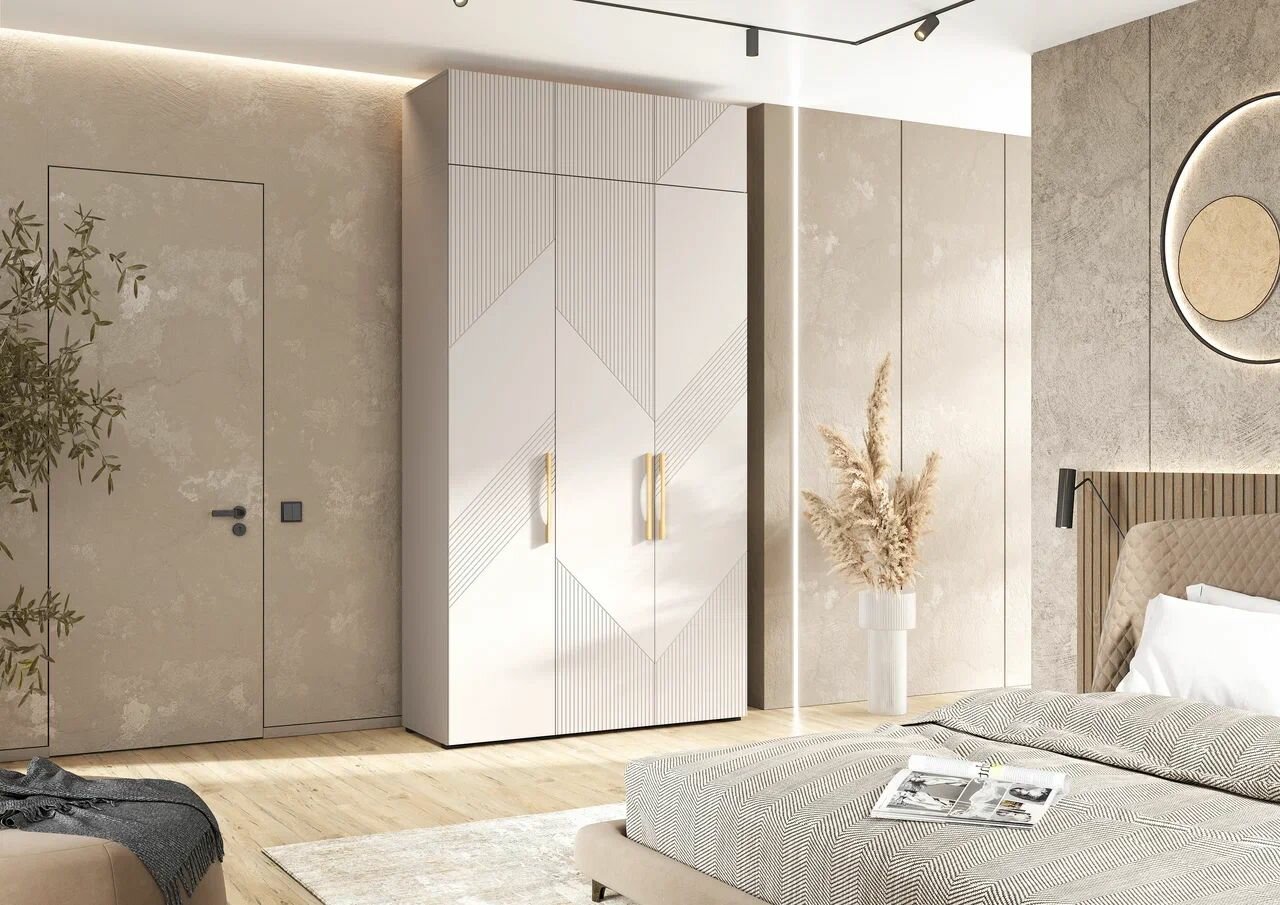 Шкаф Ирис 3-х ств. с антресолью 135 см. Кашемир