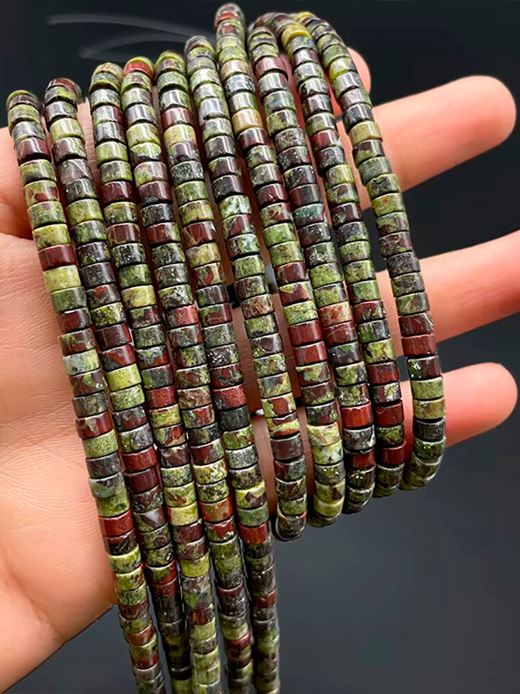 KamenOpt / Яшма "Кровь дракона" бусины-рондели 4х2 мм, на нитке 38 см для рукоделия