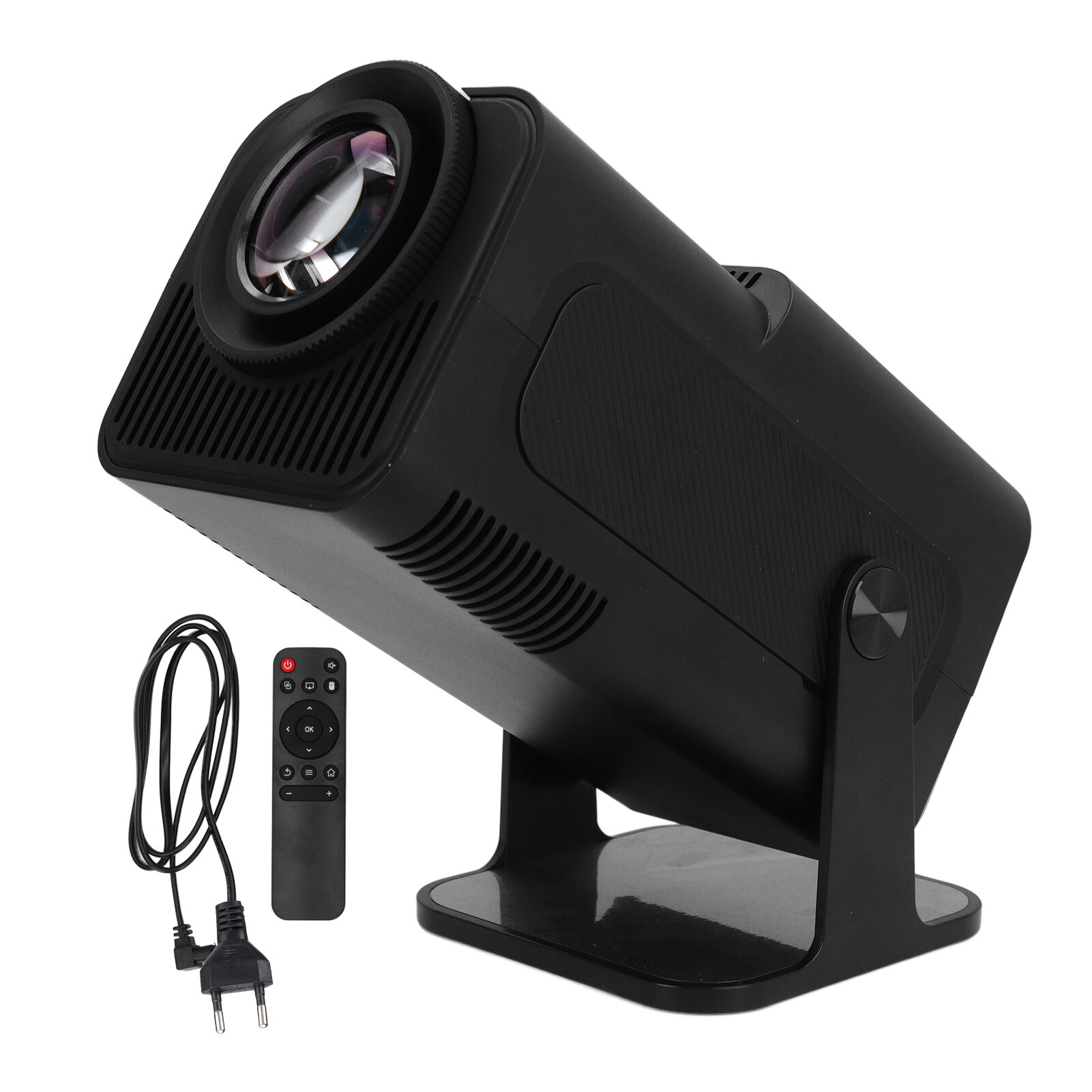 Мини-проектор портативный, 2.4G/5G, 1080P/4K, 12000 лм, с авто-коррекцией, потолочный проектор, Wi-Fi, Bluetooth, регулируемая подставка на 180°, для дома, евровилка, 100‑260В.
