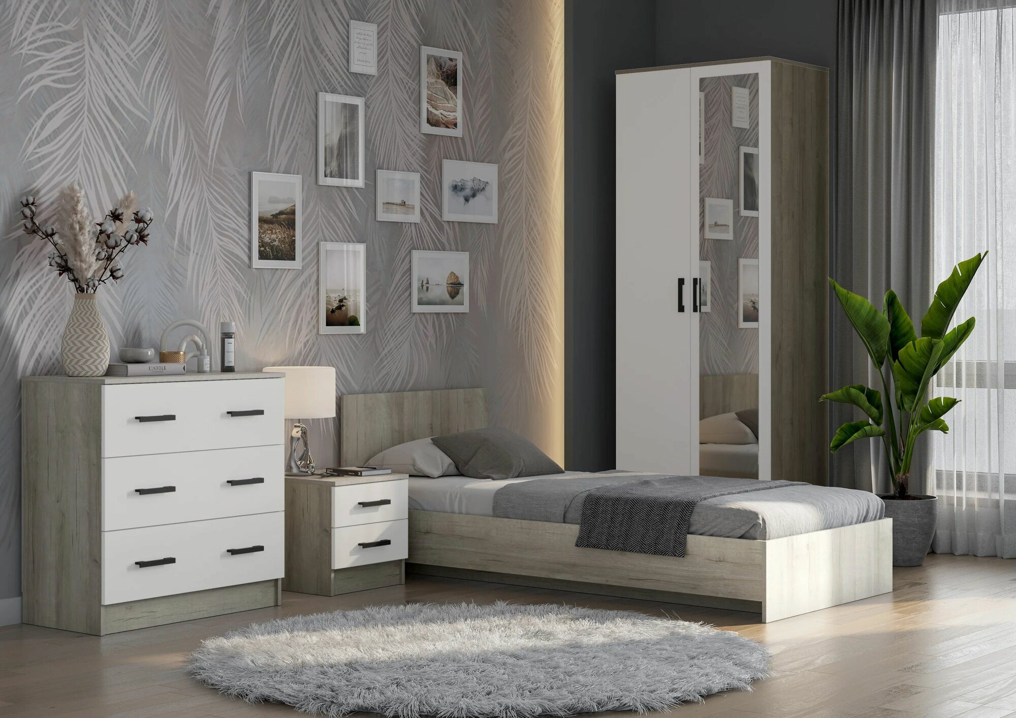 Комплект детской Ронда 1 дуб крафт серый/белый (Интерьер-Центр)