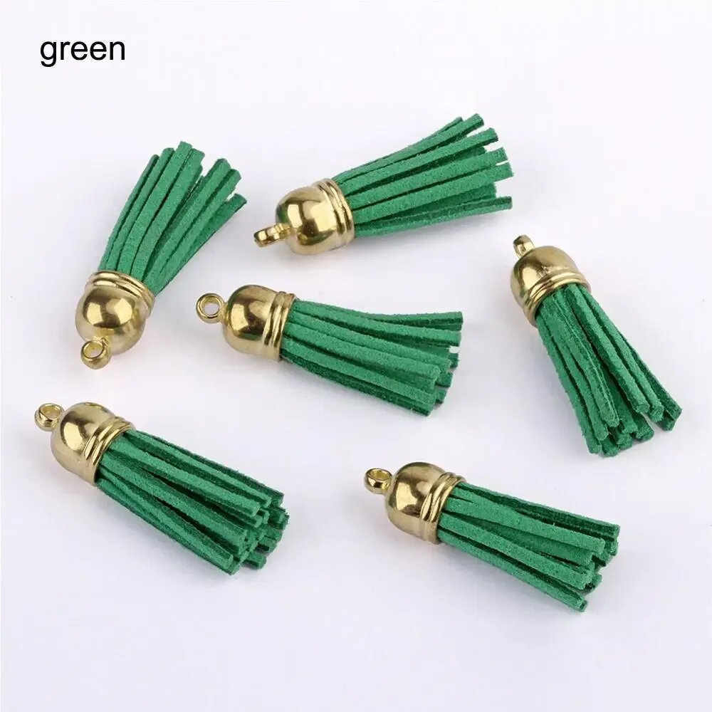 Мини-кисточки из полиэстера 38 мм, 10/20 шт. Изумрудный, 20pcs, Green