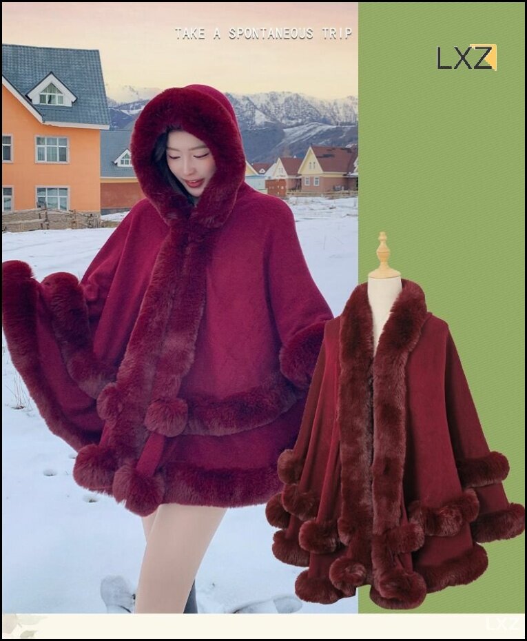 Эксклюзивная вязаная накидка 120 см в цвете фуксия универсального размера