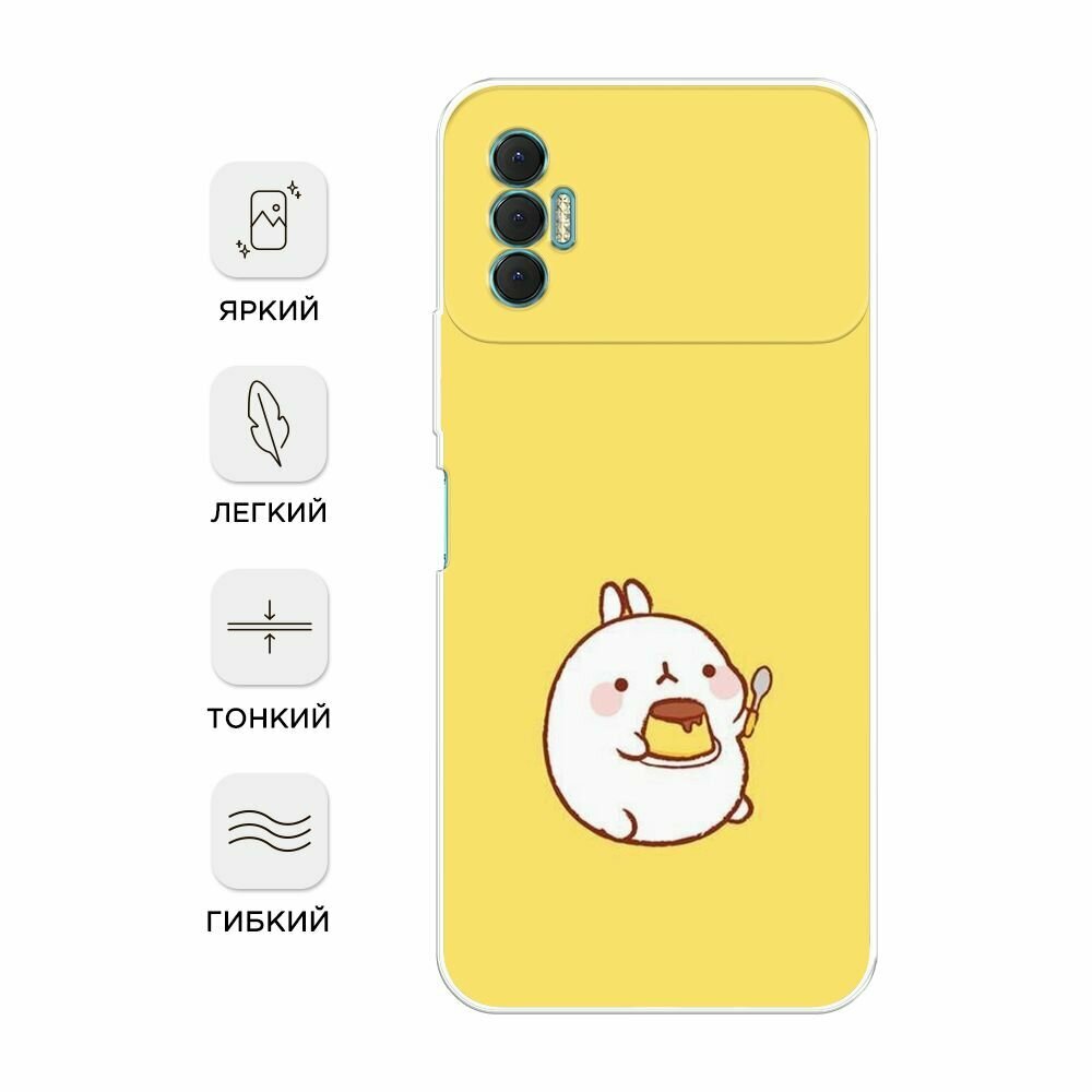 Чехол на Tecno Spark 8P / Техно Спарк 8P с принтом кролик просит добавки — фото 1