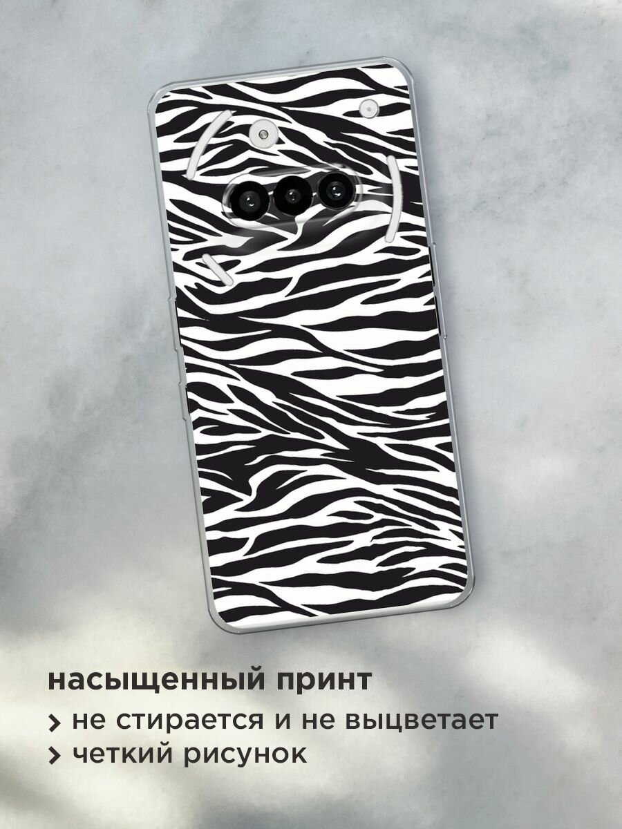 Чехол на Nothing Phone 3a / Нотинг Фон 3а с принтом "Принт зебра" — фото 1
