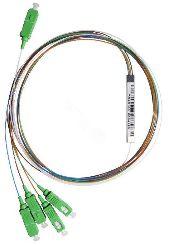 Сплиттер Suprlan PLС, 1х4, 0,9 мм, SC, APC, одномодовое