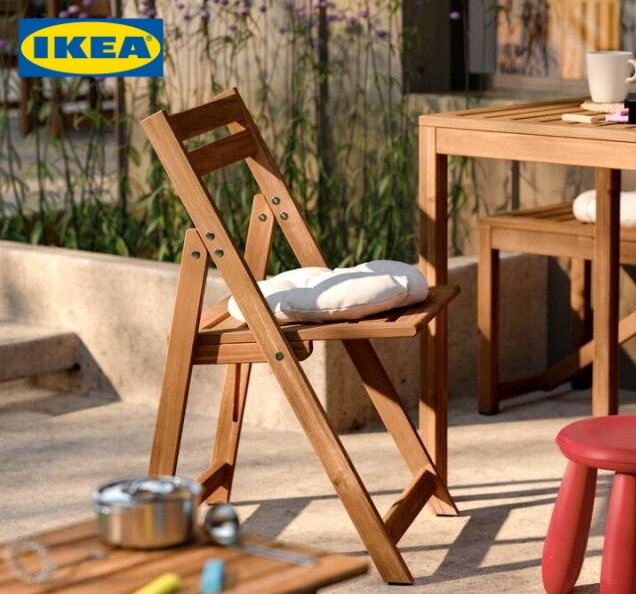 Складной стул для улицы, светло-коричневый, IKEA NAMMARO