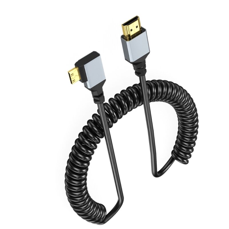 Стандартный кабель для подключения к mini HDMI, металлическая версия 2.0, 4K60Hz-правый изгиб