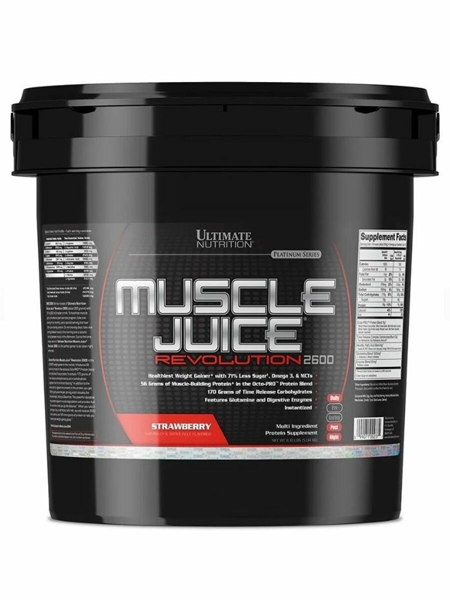 Гейнер Ultimate Nutrition Muscle Juice Revolution 2600 5040 гр, Клубника