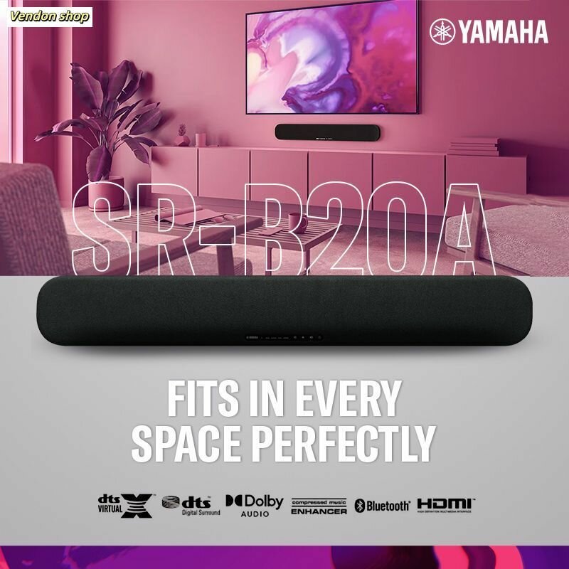 Домашний кинотеатр для просмотра телевизора и прослушивания музыки Yamaha SR-b20A Black