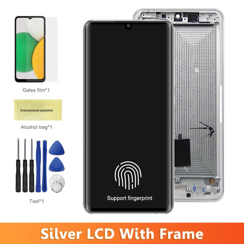 6,47-дюймовый супер ЖК-экран для Xiaomi Mi Note 10 Lite ЖК-экран цифровой сенсорный экран для Mi Note 10 Lite M2002F4LG Oem White Frame