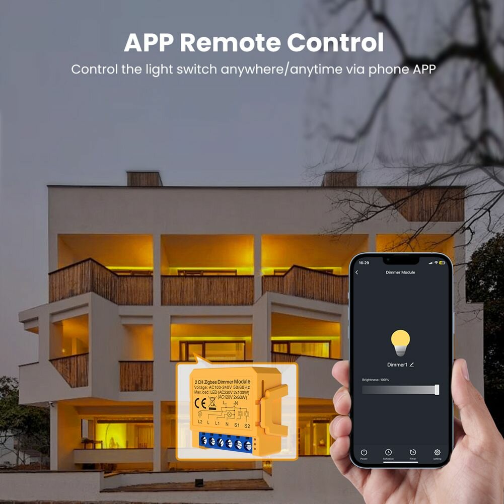 Wi-Fi ZigBee светодиодные фонари с регулируемой яркостью работает с Alexa Google Home 1/2 Gang регулируемый выключатель света мини-умный переключатель