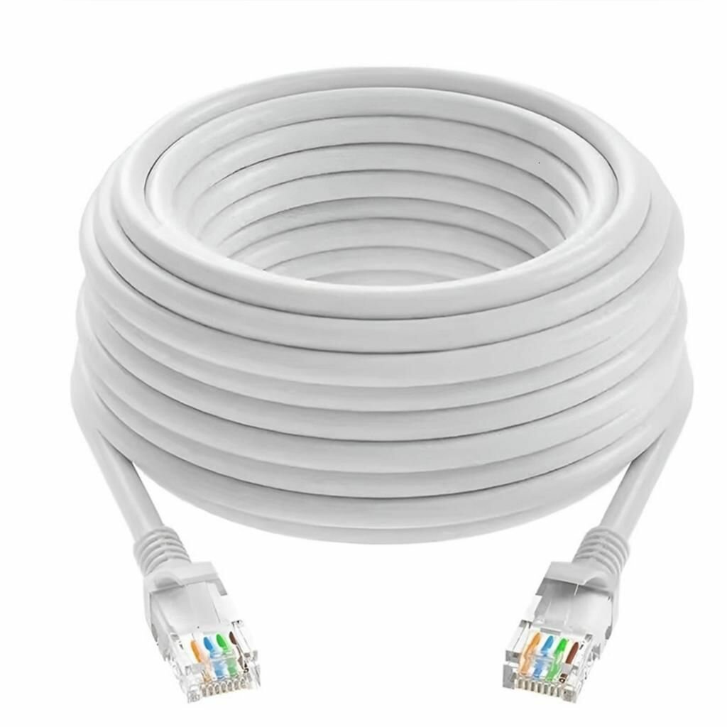 Кабель Gigabit Ethernet Cat6 LAN для домашних сетей и роутеров, Белый - 10m