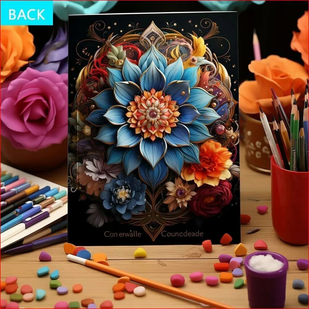 Книжка-раскраска в Растения, Альбом для рисования Растения, Книга каракулей30 см*21 см, подходит для раскрашивания как взрослыми, так и детьми