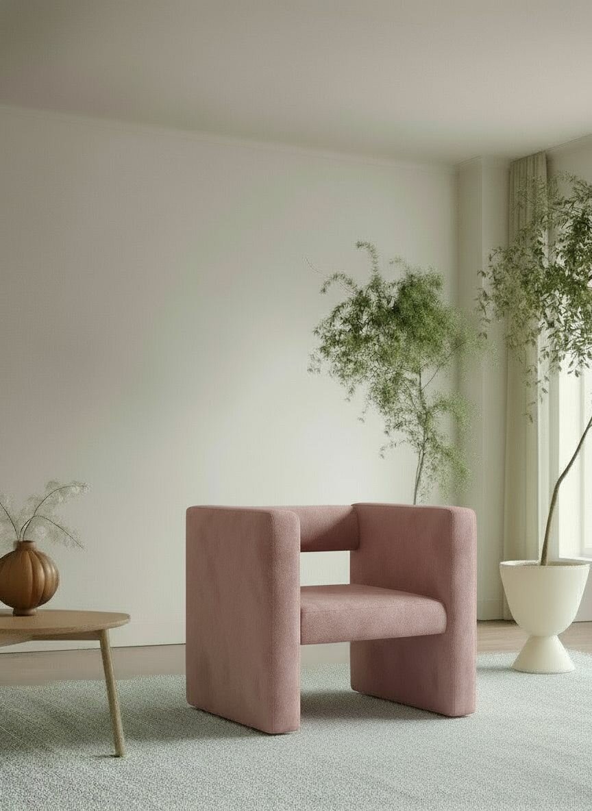 Кресло Бета с подлокотниками пудровый велюр в офис, дом, салон красоты, прихожую, гостиную, зону ожидания.