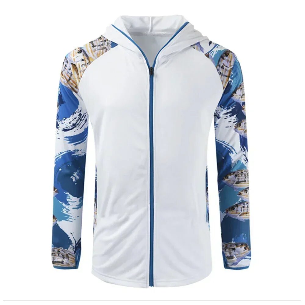 Мужская рубашка для рыбалки с защитой от УФ-лучей, быстросохнущая профессиональная одежда с защитой от УФ-лучей, Мужская Солнцезащитная одежда с капюшоном и длинными рукавами для активного отдыха и рыбалки