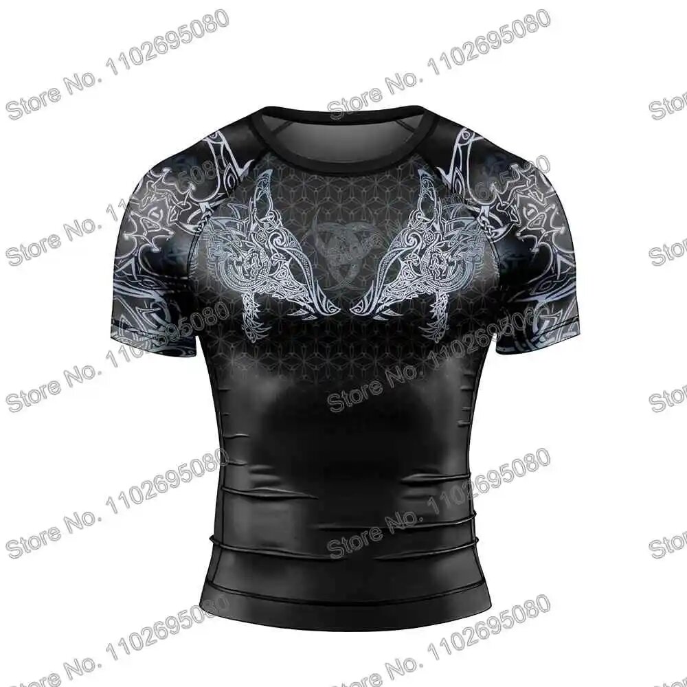 Vikings 3 Рашгард для серфинга из полиэстера и спандекса для мужчин Черный, M, 15