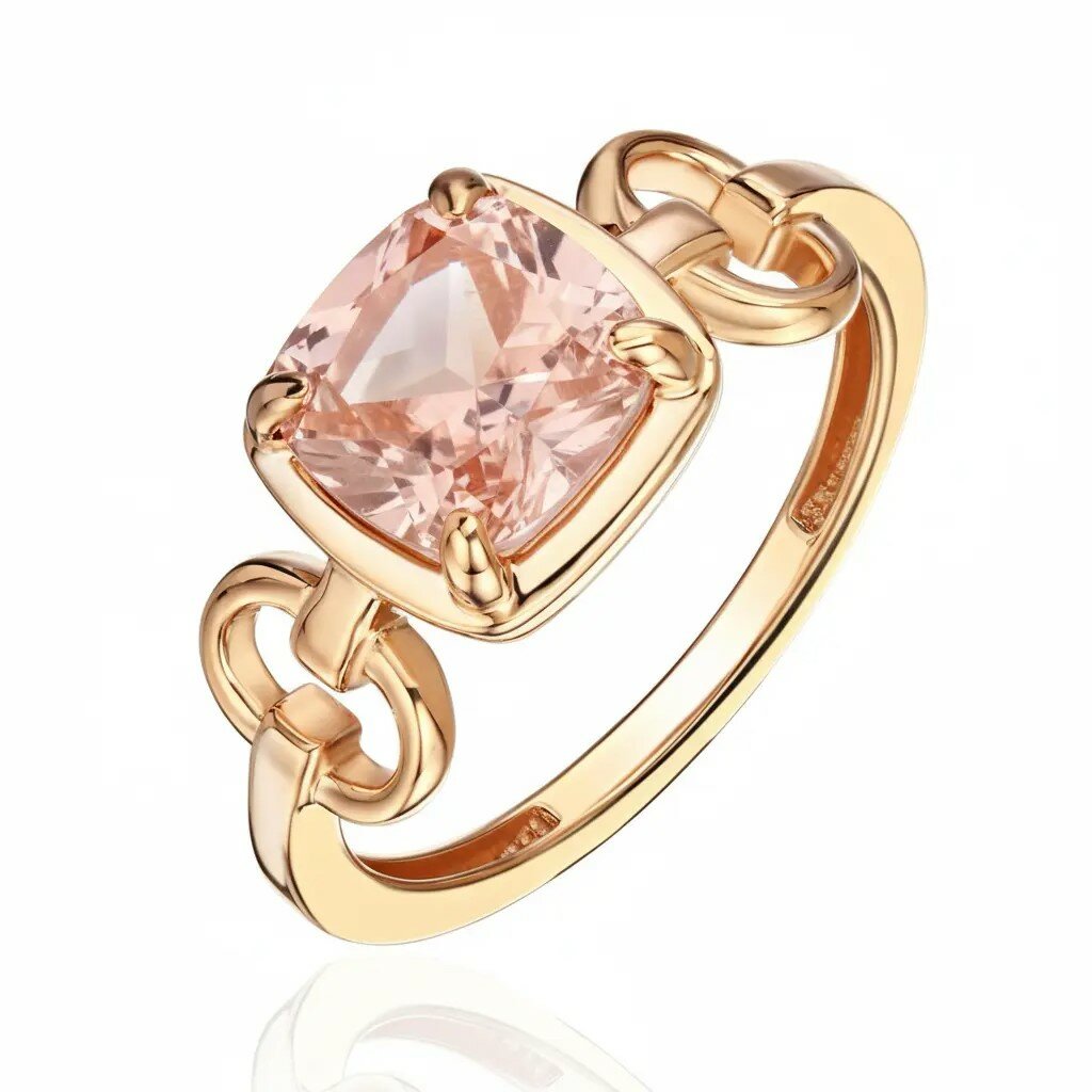 Кольцо, красное золото, 585 проба, морганит