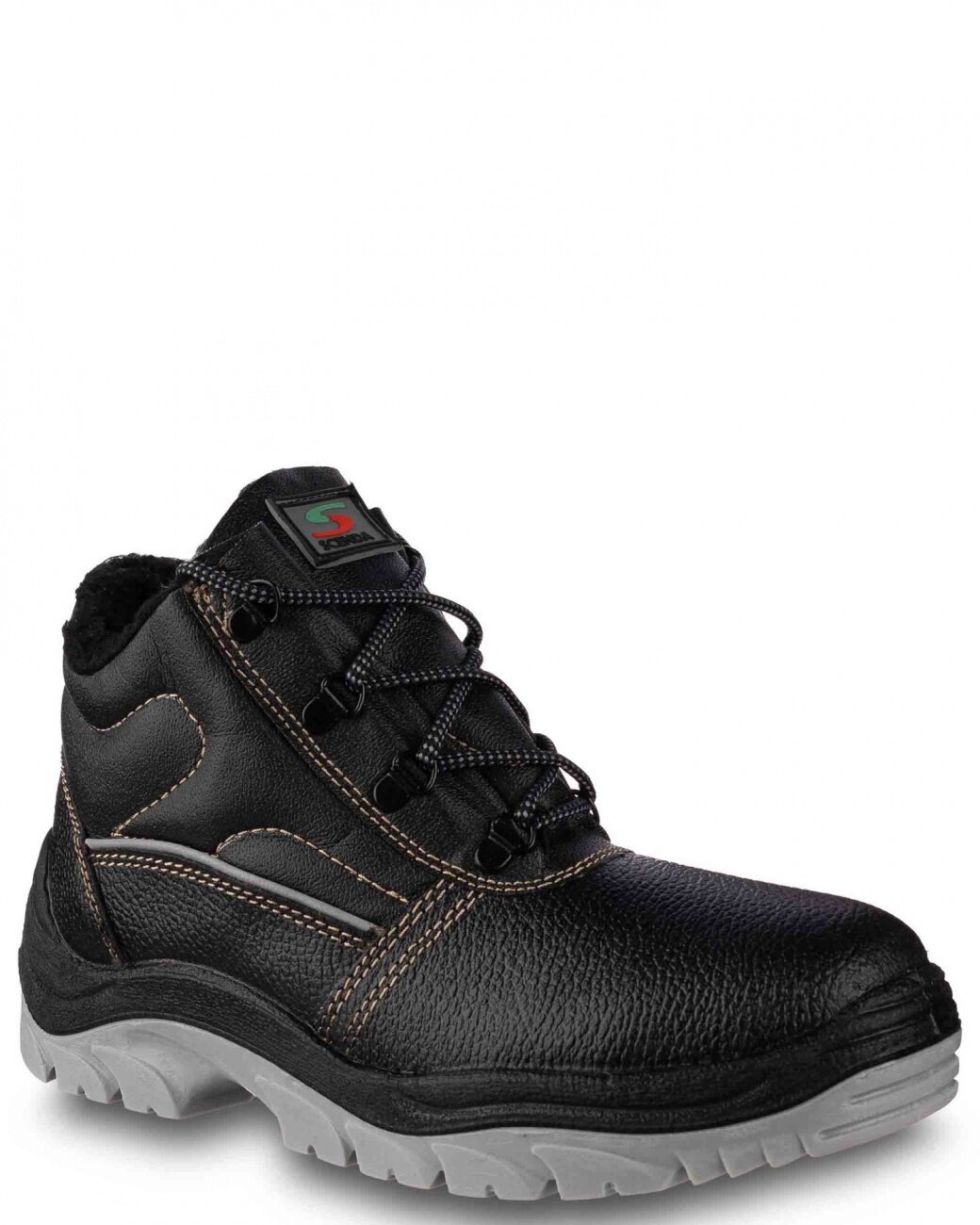 Ботинки кожаные утепленные берген ПУ/ТПУ, металлический подносок, 44