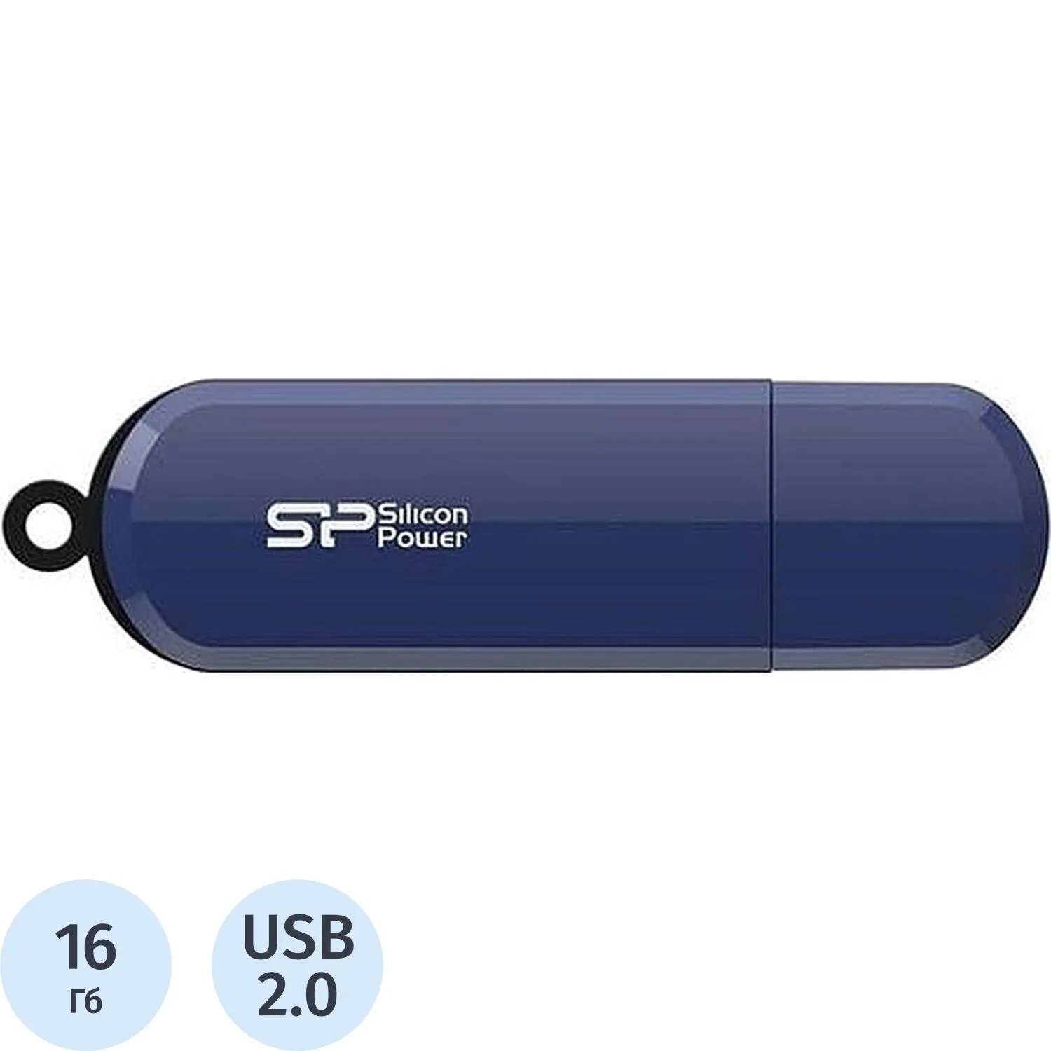 Флеш-память Silicon Power LuxMini 320 16Gb/USB 2.0/Синий (SP016GbUF2320V1B)