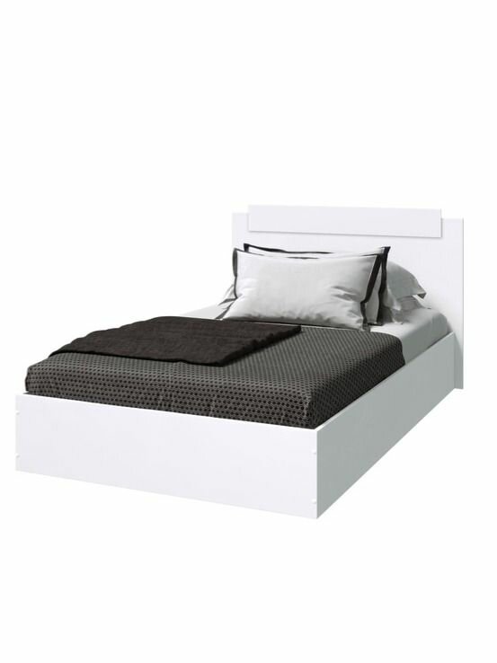 ЛДСП Кровать ЭКО 1,4 Белый гладкий (Эра)