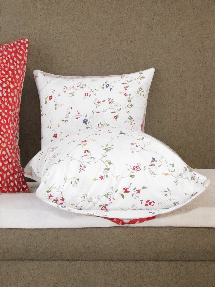 Комплект наволочек Alice Textile: "Цветы (красные)" - 70х70, 2 шт, Поплин, 100% Хлопок