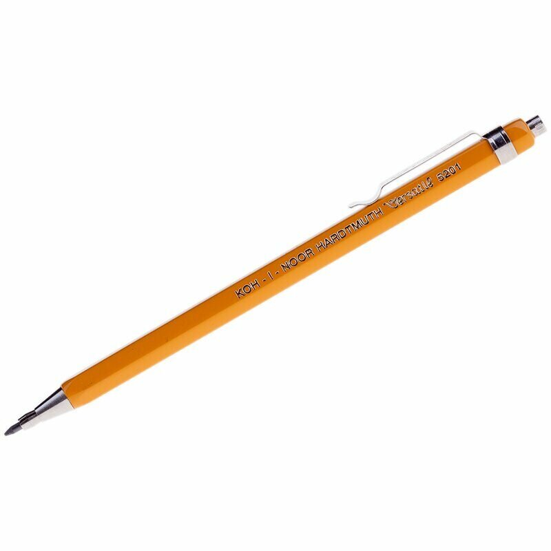 Карандаш цанговый Koh-I-Noor Versatil 2мм, желтый корпус, металл. клип, 5201CN1004KKRU/070026