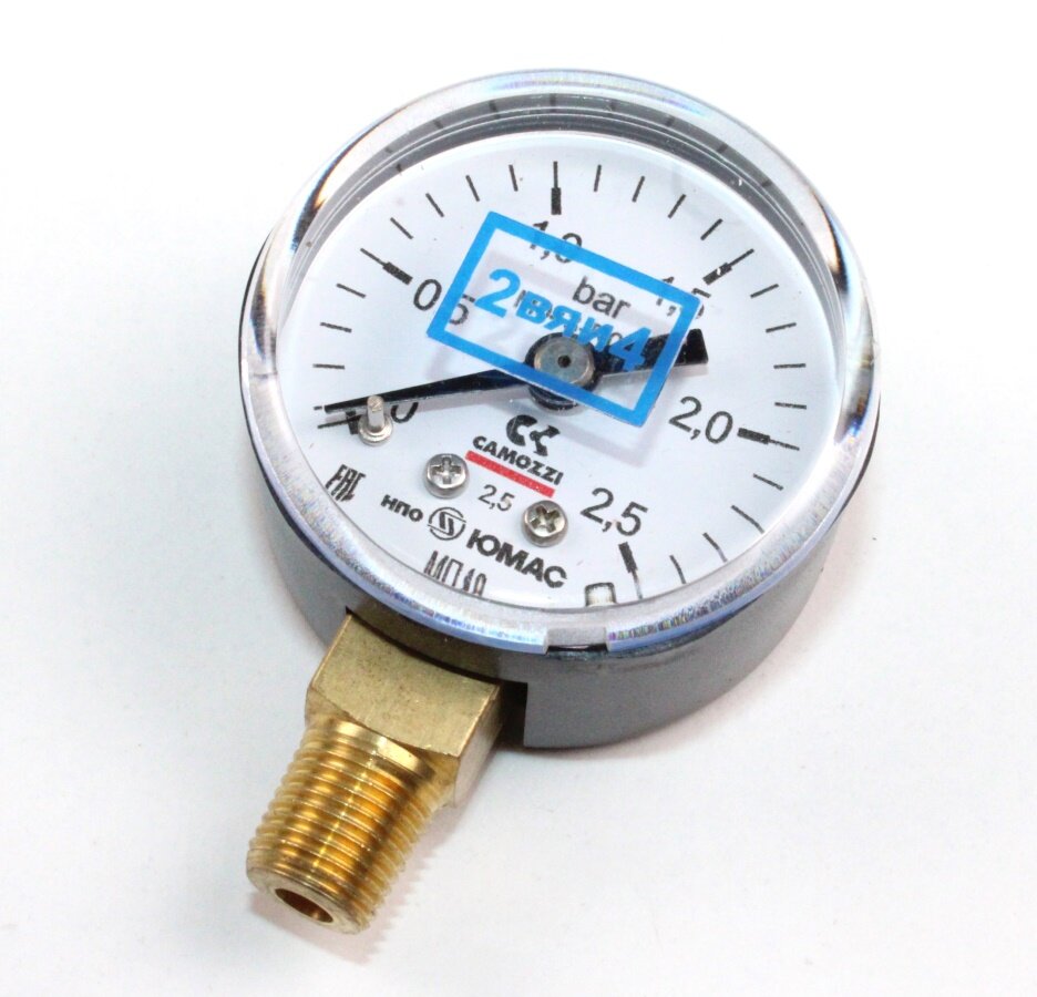 M043-R02,5 D39, радиальный, 2,5 бара, R1/8, Манометр, Camozzi