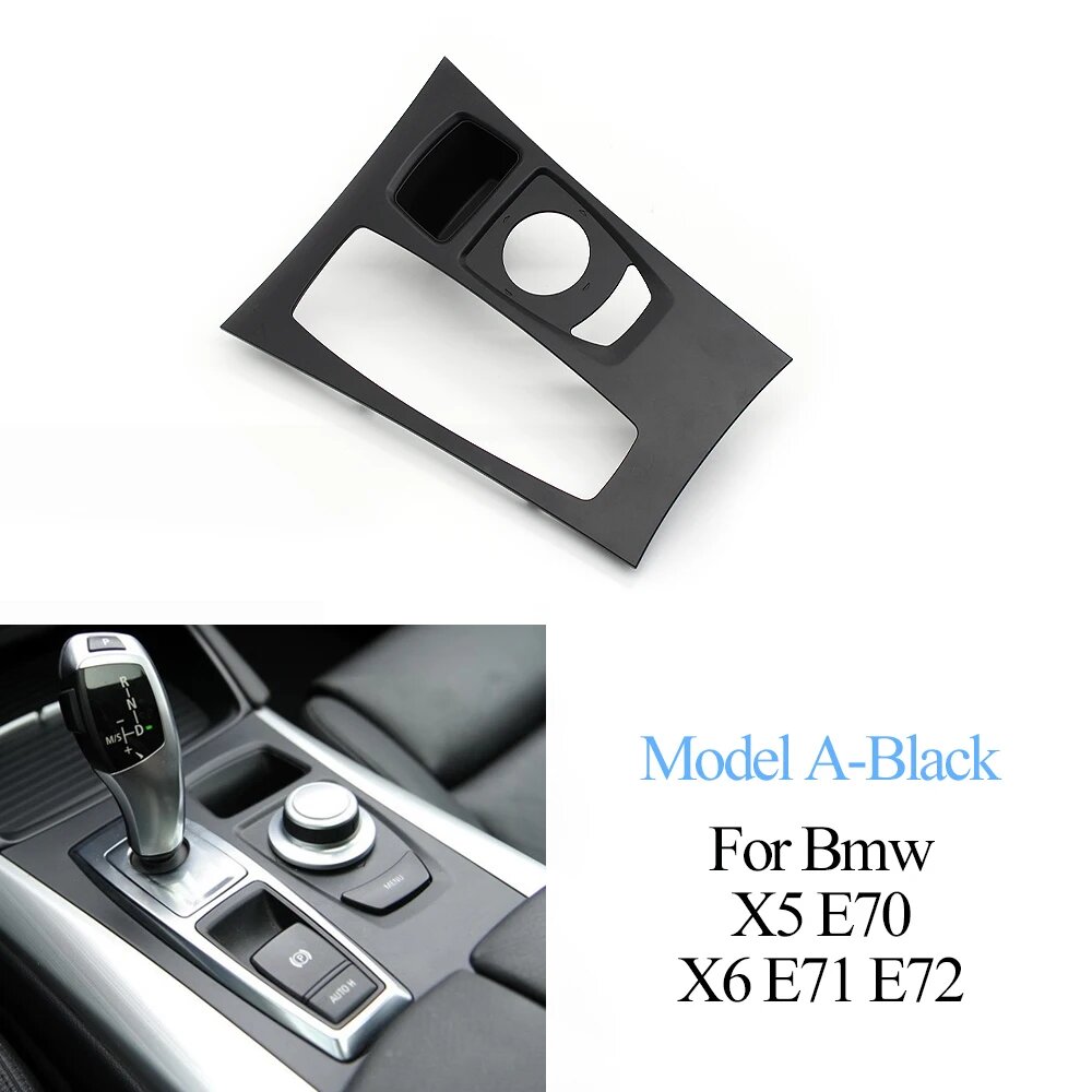 Левая рука автомобиля, центральная консоль, накладка переключения передач, крышка переключения передач, панель для BMW X5 X6 E70 E71 E72 2007-2013 51166954947 Model A-Black